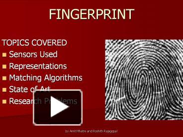 FINGERPRINT presentation | free to download