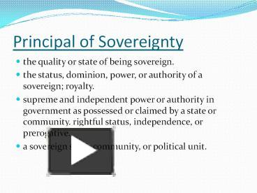 PPT – Principal of Sovereignty PowerPoint presentation | free to ...