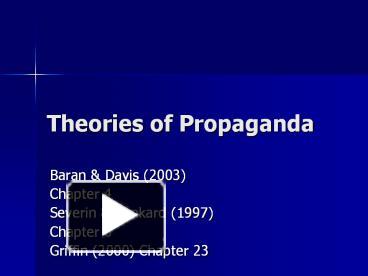 Theories of Propaganda presentation | free to download
