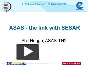 ASAS - the link with SESAR presentation | free to download