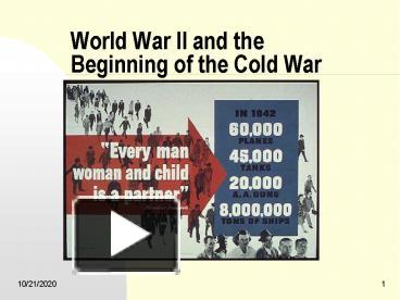 World War II and the Beginning of the Cold War presentation | free to ...