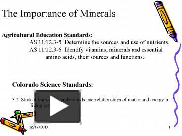 The Importance of Minerals presentation | free to view
