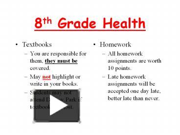 8th Grade Health presentation | free to download
