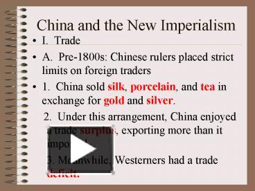 PPT – China and the New Imperialism PowerPoint presentation | free to ...