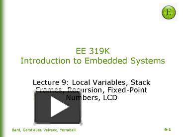 EE 319K Introduction to Embedded Systems presentation | free to download