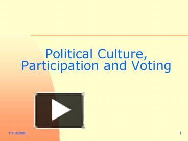 Political Culture, Participation and Voting presentation | free to view