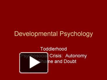 PPT – Developmental Psychology PowerPoint presentation | free to view ...