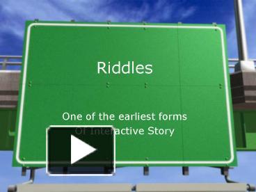 Riddles presentation | free to view