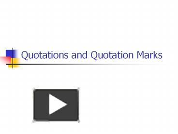 PPT – Quotations and Quotation Marks PowerPoint presentation | free to ...