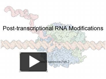 Post-transcriptional RNA Modifications presentation | free to view