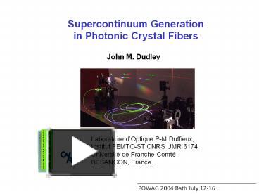 Supercontinuum Generation in Photonic Crystal Fibers presentation | free to download