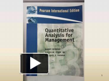 Quantitative Analysis for Management presentation | free to download