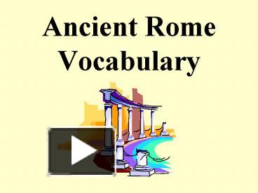 Ancient Rome Vocabulary presentation | free to download
