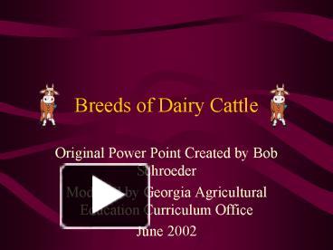 Breeds of Dairy Cattle presentation | free to view