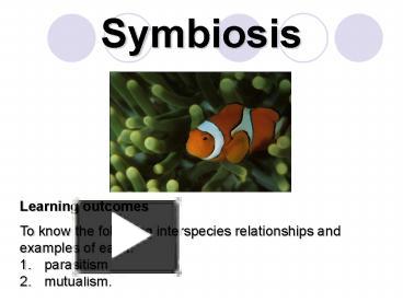 Symbiosis presentation | free to view