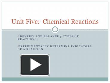 PPT – Identify and balance 5 types of reactions PowerPoint presentation ...