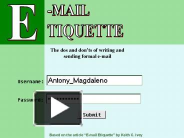 PPT – The dos and donts of writing and sending formal email PowerPoint ...