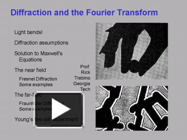 Diffraction and the Fourier Transform presentation | free to view