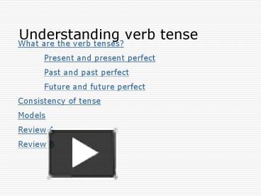 PPT – Understanding verb tense PowerPoint presentation | free to ...