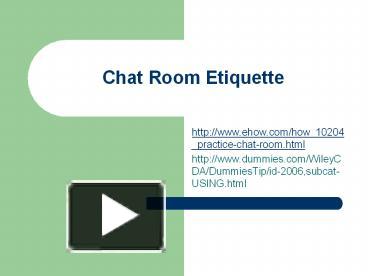 Chat Room Etiquette presentation | free to download