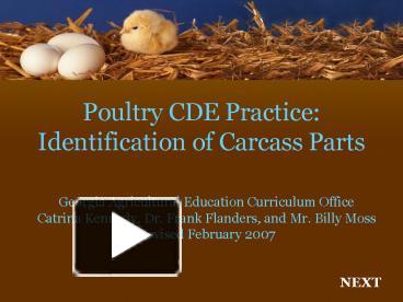 Poultry CDE Practice: Identification of Carcass Parts presentation ...
