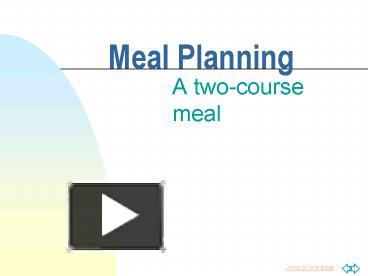 Meal Planning presentation | free to view