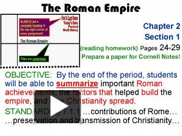PPT – The Roman Empire PowerPoint presentation | free to view - id ...