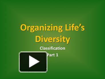 Organizing Life presentation | free to view