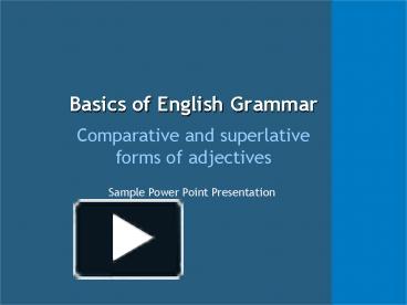 PPT – Basics of English Grammar PowerPoint presentation | free to view ...