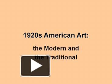 PPT – 1920s American Art: PowerPoint presentation | free to download ...