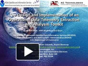 PPT – The Design and Implementation of an Operational Data Telemetry Extraction and Analysis ...