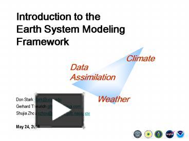 Introduction to the Earth System Modeling Framework presentation | free ...