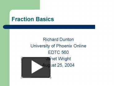 Fraction Basics presentation | free to view