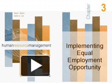PPT – Implementing Equal Employment Opportunity PowerPoint presentation | free to view - id ...