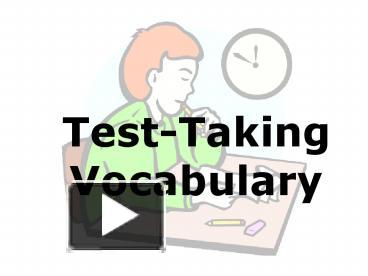 Test-Taking Vocabulary presentation | free to download