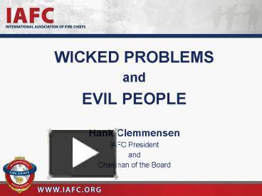 WICKED PROBLEMS presentation | free to view