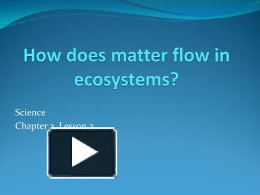 How does matter flow in ecosystems? presentation | free to view