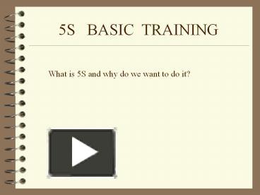 5S BASIC TRAINING presentation | free to download