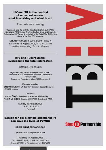 PPT – HIV and TB in the context of universal access: PowerPoint ...