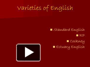 Varieties of English presentation | free to view