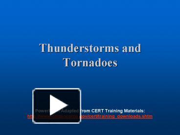 Thunderstorms and Tornadoes presentation | free to view