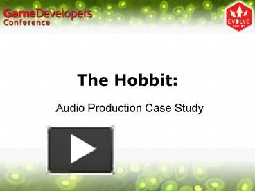 The Hobbit: presentation | free to view