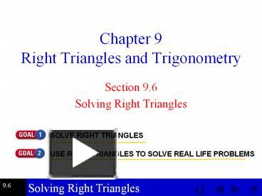 PPT – Chapter 9 Right Triangles and Trigonometry PowerPoint ...