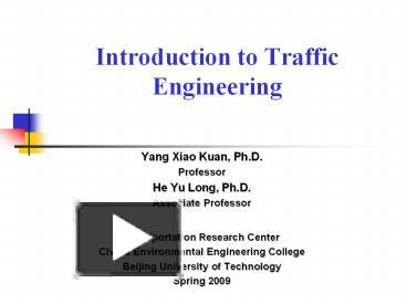 Introduction to Traffic Engineering presentation | free to view