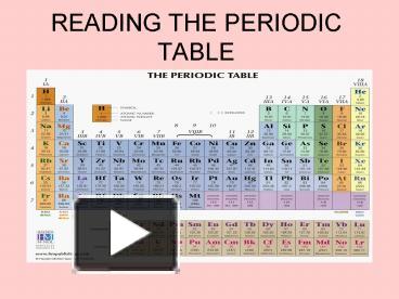 READING THE PERIODIC TABLE presentation | free to view