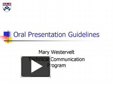Oral Presentation Guidelines presentation | free to download