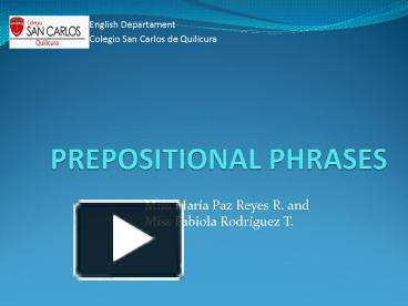 PPT – PREPOSITIONAL PHRASES PowerPoint presentation | free to view - id ...