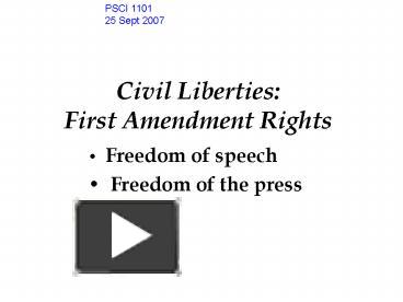 Civil Liberties: First Amendment Rights presentation | free to view