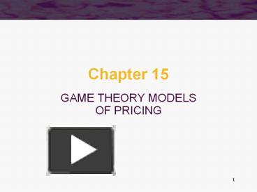 GAME THEORY MODELS presentation | free to download