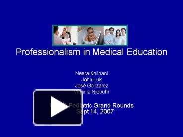 Professionalism in Medical Education presentation | free to download